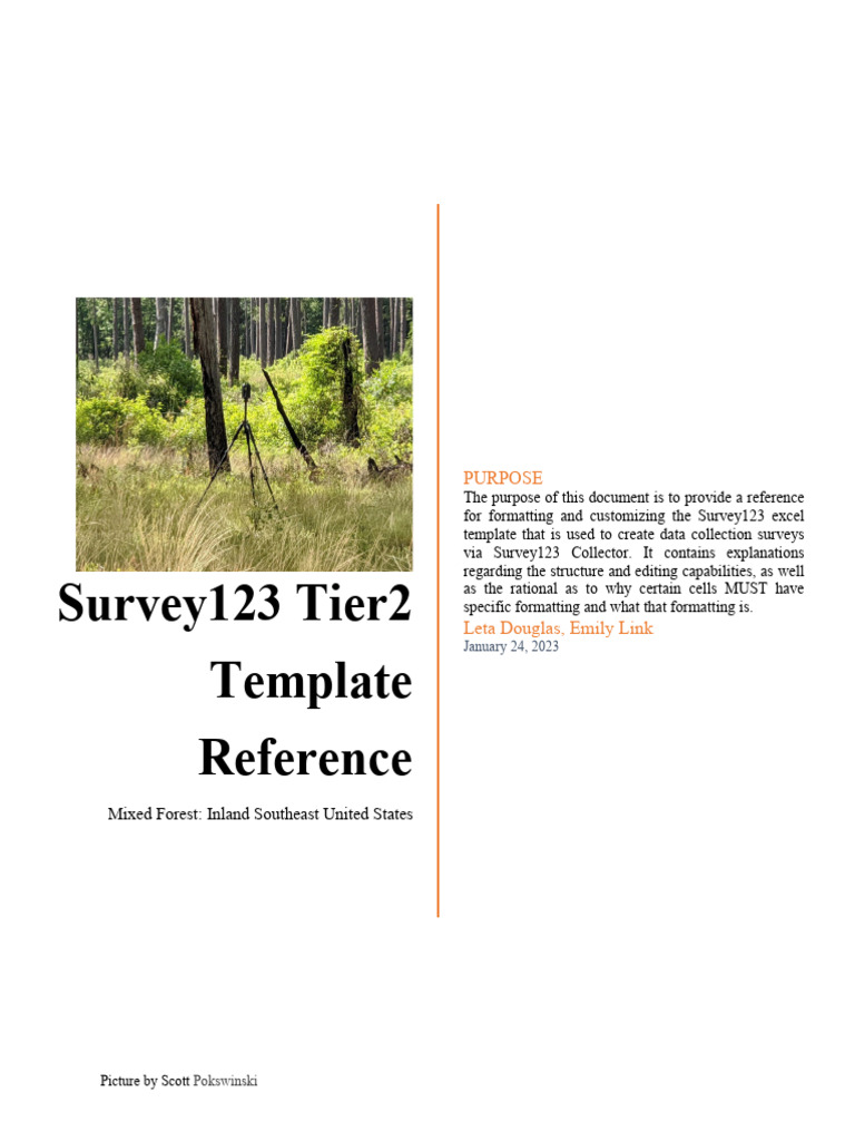 Survey123 Tier 2 Template Reference - Inland SE US | PDF | Lidar | Page ...