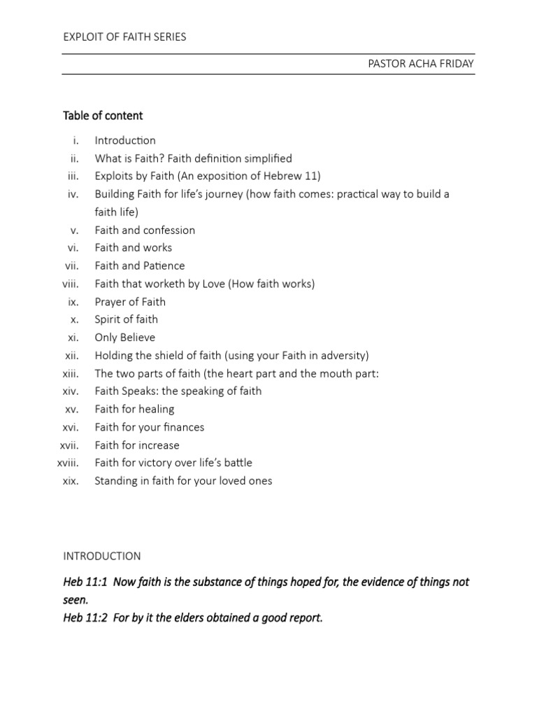 Exploit of Faith Series | PDF | Grace In Christianity | Faith