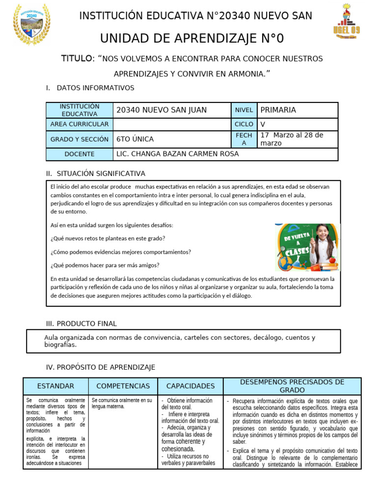 4_UNIDAD_APRENDIZAJE_2025 | PDF | Experiencia | Léxico