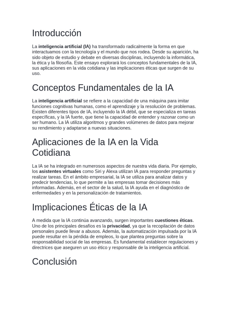 ensayo de la inteligencia artificial castellano 10-3 | PDF