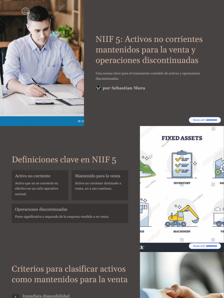 NIIF 5 Activos No Corrientes Mantenidos para La Venta y Operaciones ...