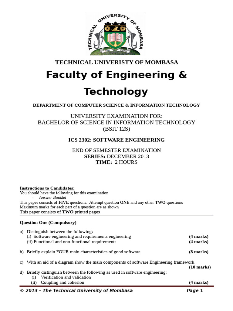 CIT333 Software Engineering Exam Summary | PDF | Engineering | Software