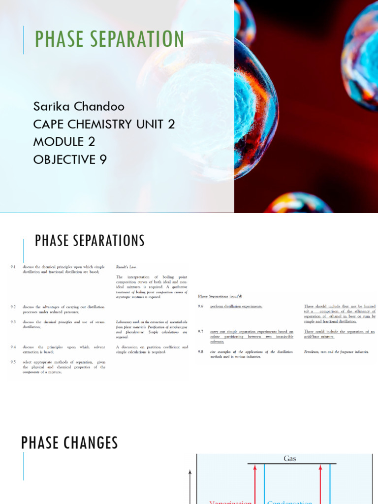 CHEMU2-Phase Separations | PDF | Distillation | Vapor
