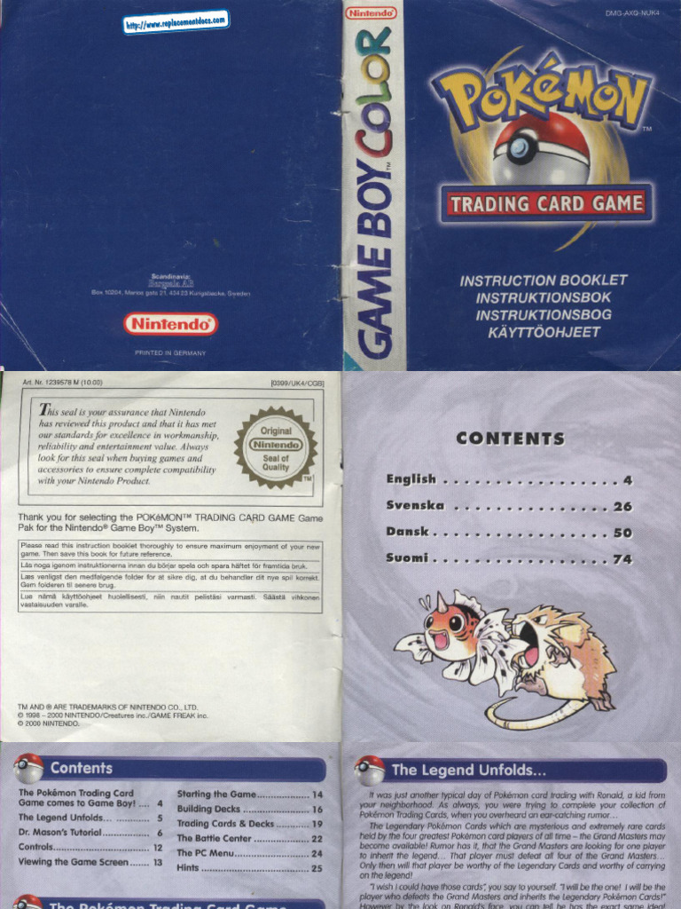 Manual GBC Pokemon Trading Card Game EN | PDF