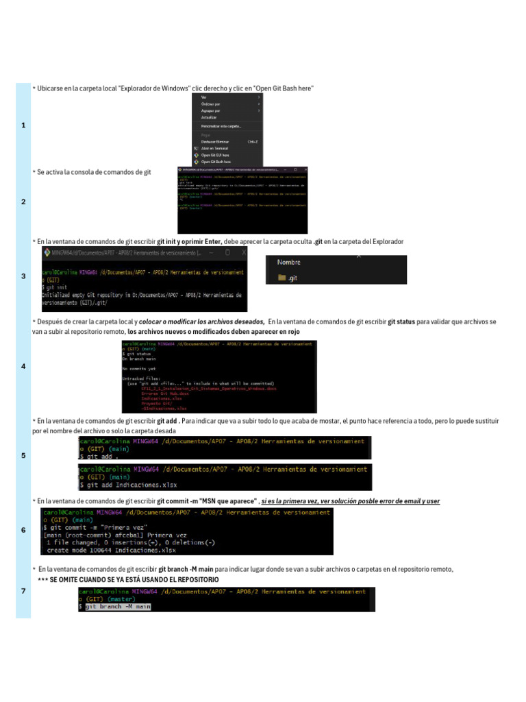 Comandos Practica Git | PDF | Archivo de computadora | Ventana (informática)
