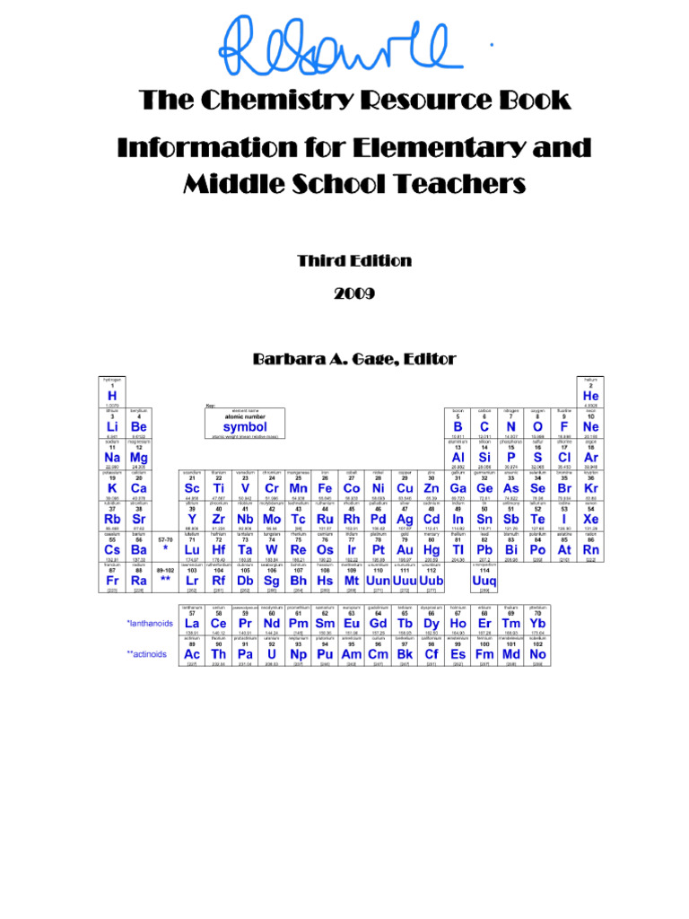 Chemistry Resource Book for Teachers | PDF | Atoms | Mixture