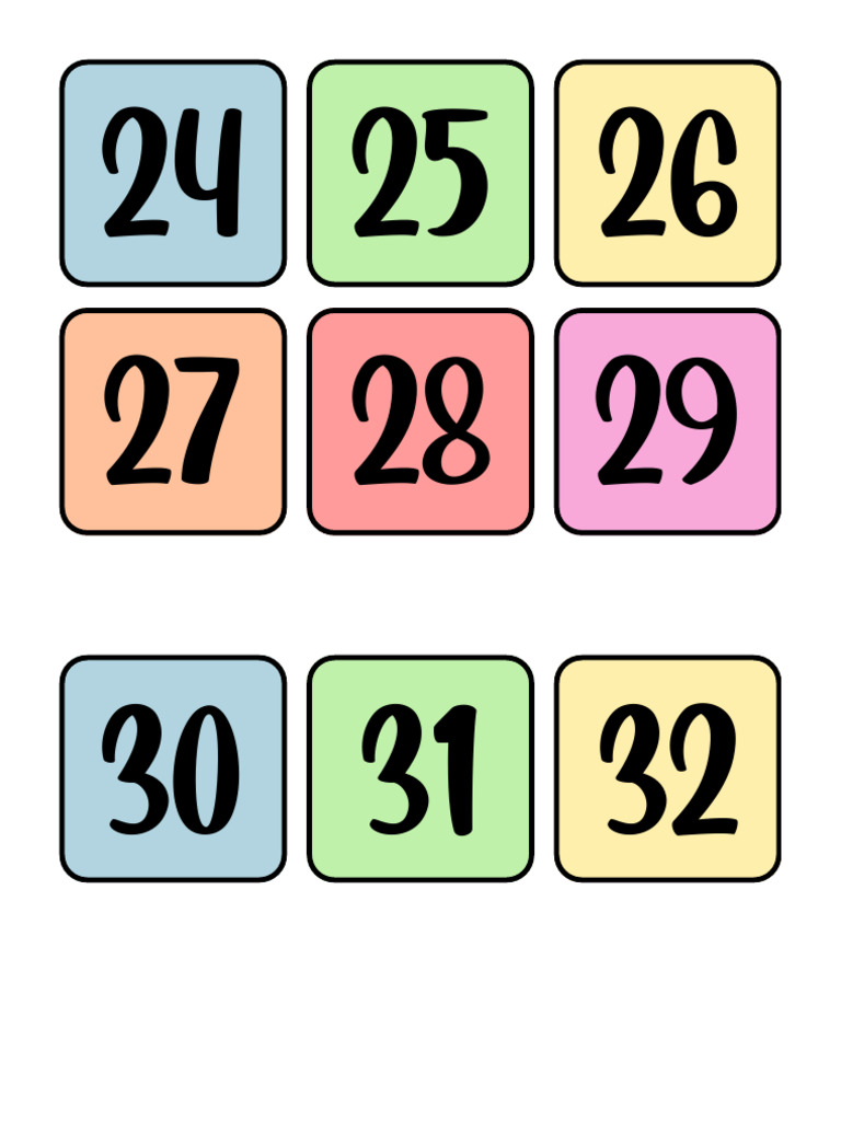 Numbers 1 to 100 Square Flashcards | PDF