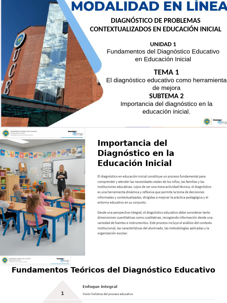 UNIDAD 1 TEMA 1 SUBTEMA 2 Importancia Del Diagnostico en La Educacion Inicial | PDF | Educación ...