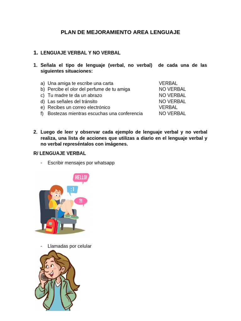 Plan de Mejoramiento Area Lenguaje | PDF | Gabriel García Márquez ...