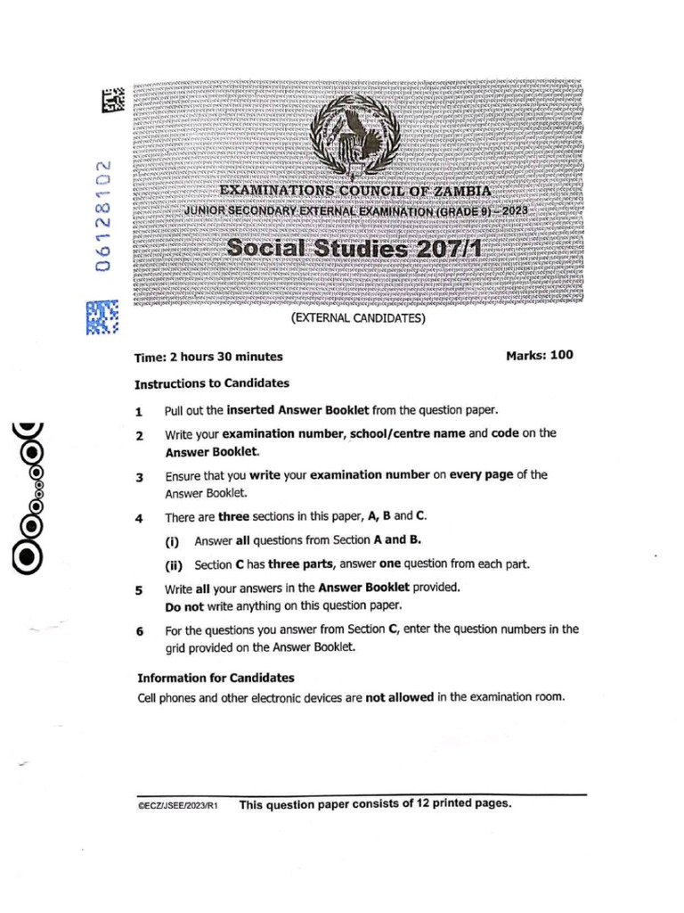 G9 Social Studies 2023 External | PDF
