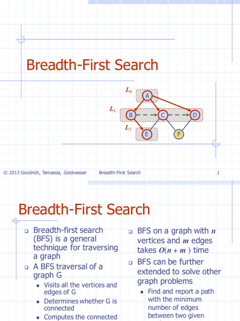 Slot 14 14.2 Breadth-First Search | PDF | Vertex (Graph Theory) | Combinatorics