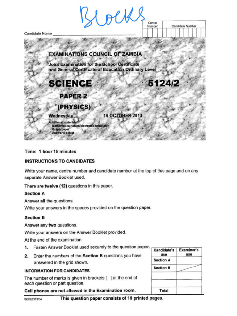 g12 Science p2 2013 | PDF