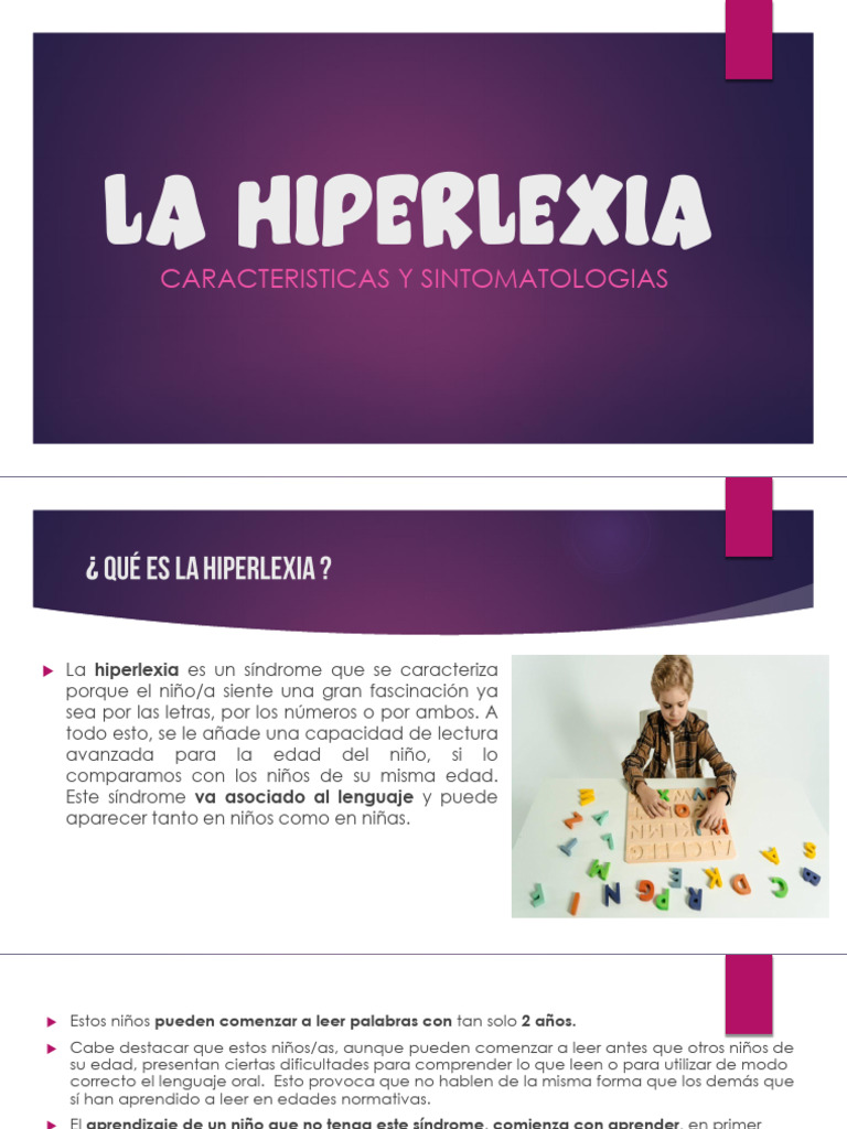 Hiperlexia: Características y Tratamiento | PDF | Autismo | Desorden ...