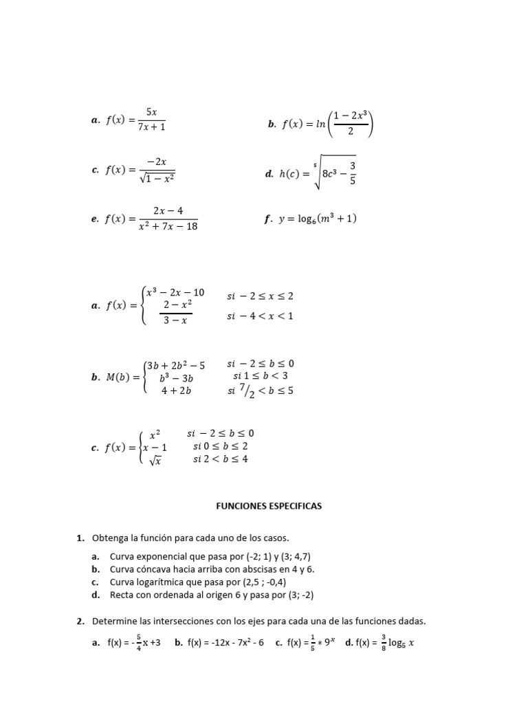 Taller Funciones Total 2.0 | PDF | Matemáticas | Funciones y mapeos