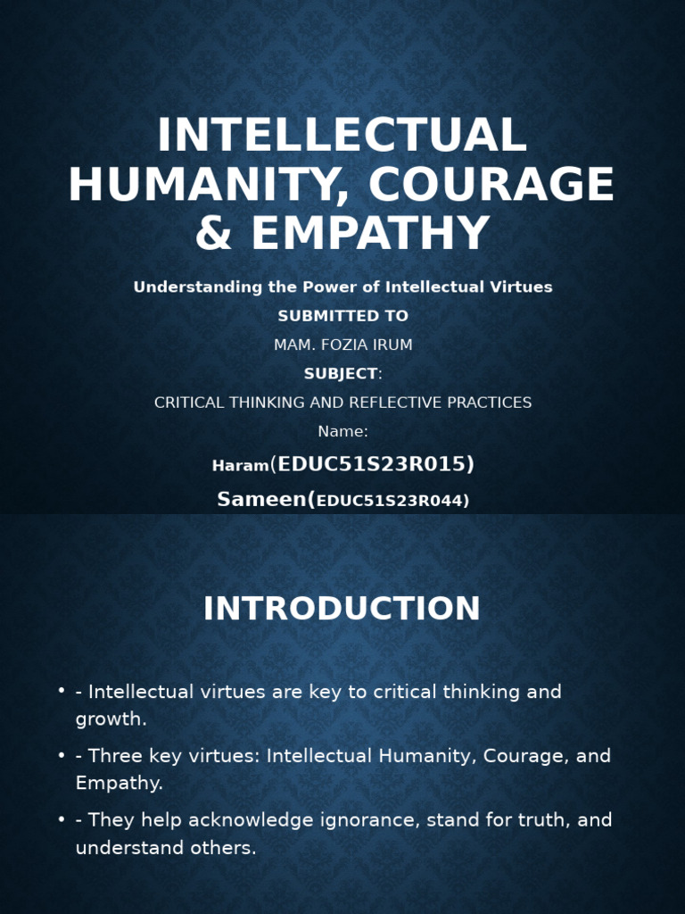 Intellectual Humanity, Courage & Empathy | PDF