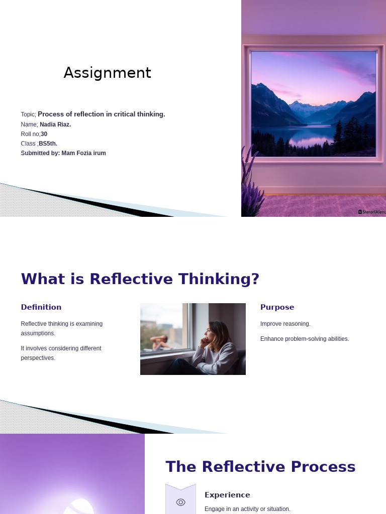 Reflective Thinking in Critical Analysis | PDF | Thought | Critical ...