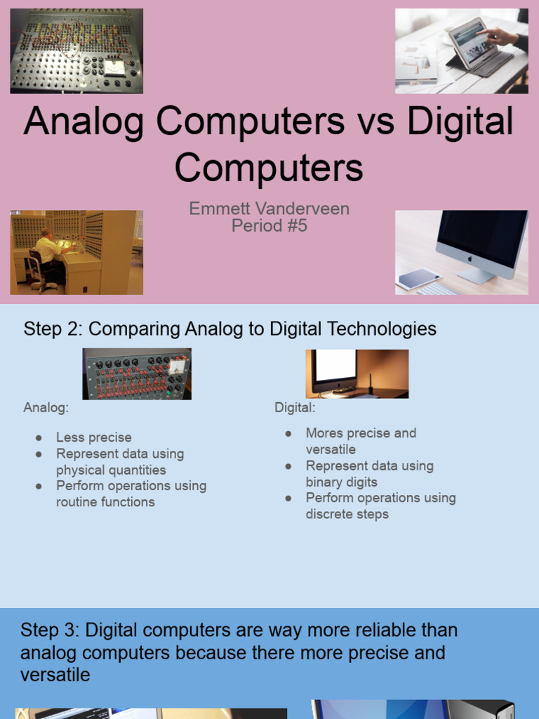 Digital Computer vs Analog Computer - Emmett Vanderveen | PDF | Computer File | Information
