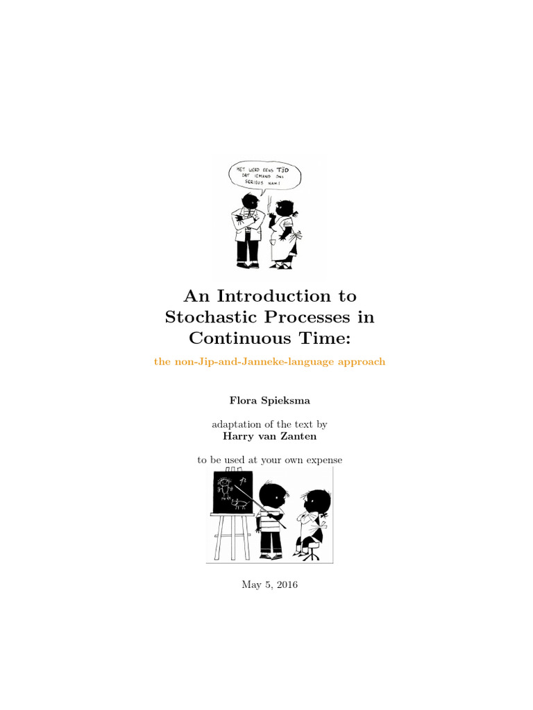 An Introduction To Stochastic Processes In Continuous Time Pdf