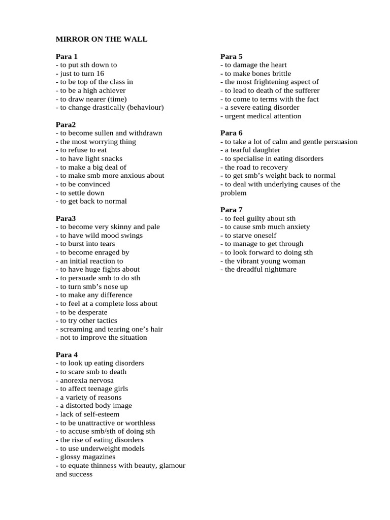 Unit 2 Mirror On The Wall | PDF