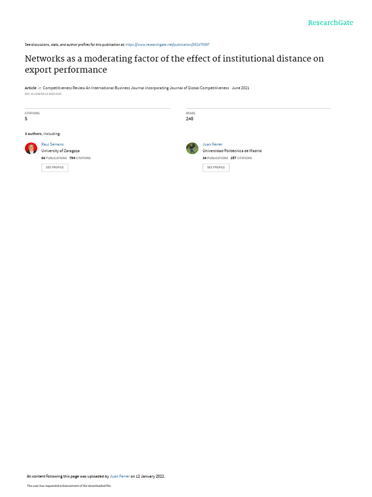 4-Networks As A Moderating Factor | PDF | Supply Chain | Internationalization