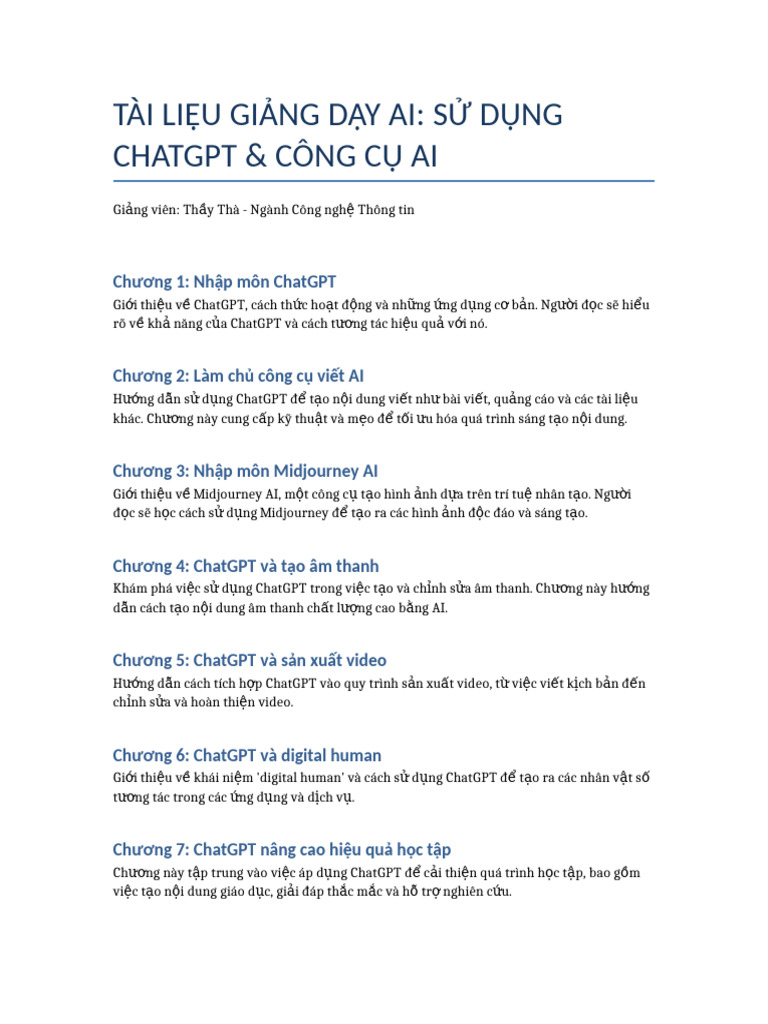Tai Lieu Day AI Day Du | PDF