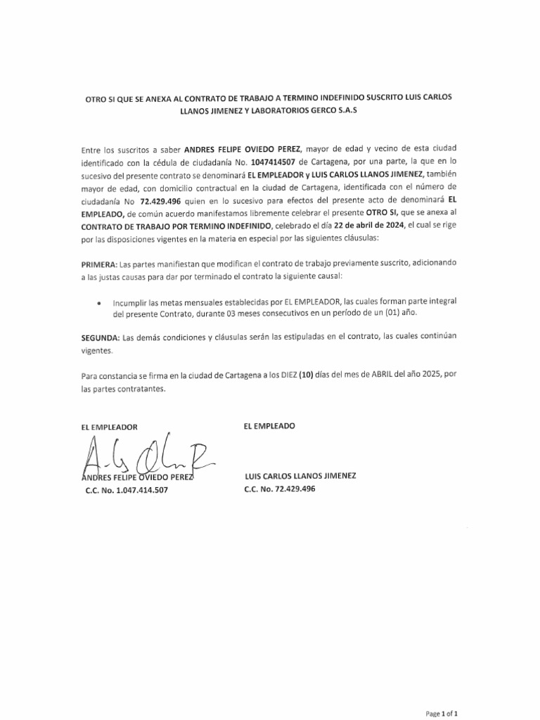 Luis Llanos Carta Incremento 2025 | PDF