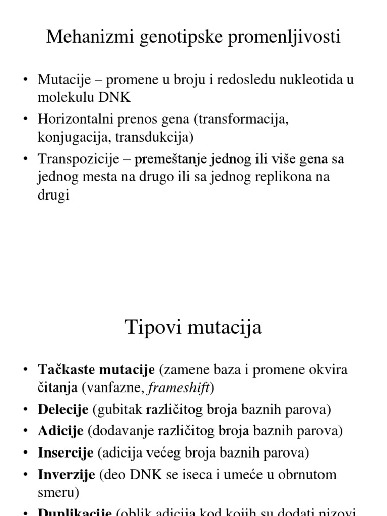 07 Mutacije Reparacija D | PDF