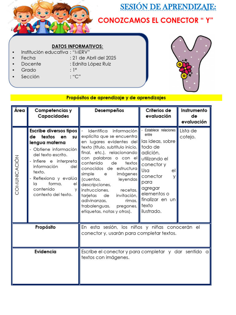 Uso del Conector "Y" en Comunicación | PDF | Evaluación | Aprendizaje