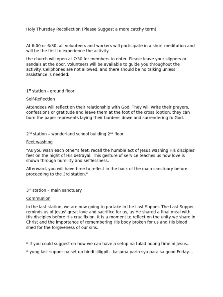 Holy-Thursday-Recollection | PDF
