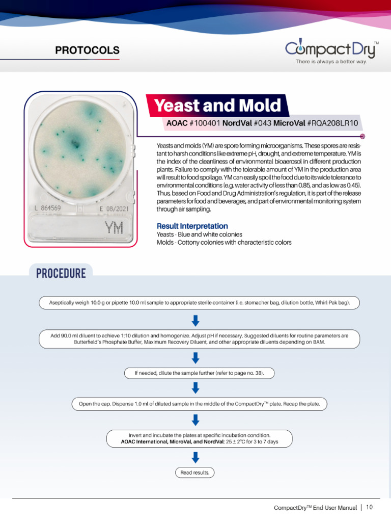 CompactDry YM IFU Revised | PDF | Mold | Colony Forming Unit