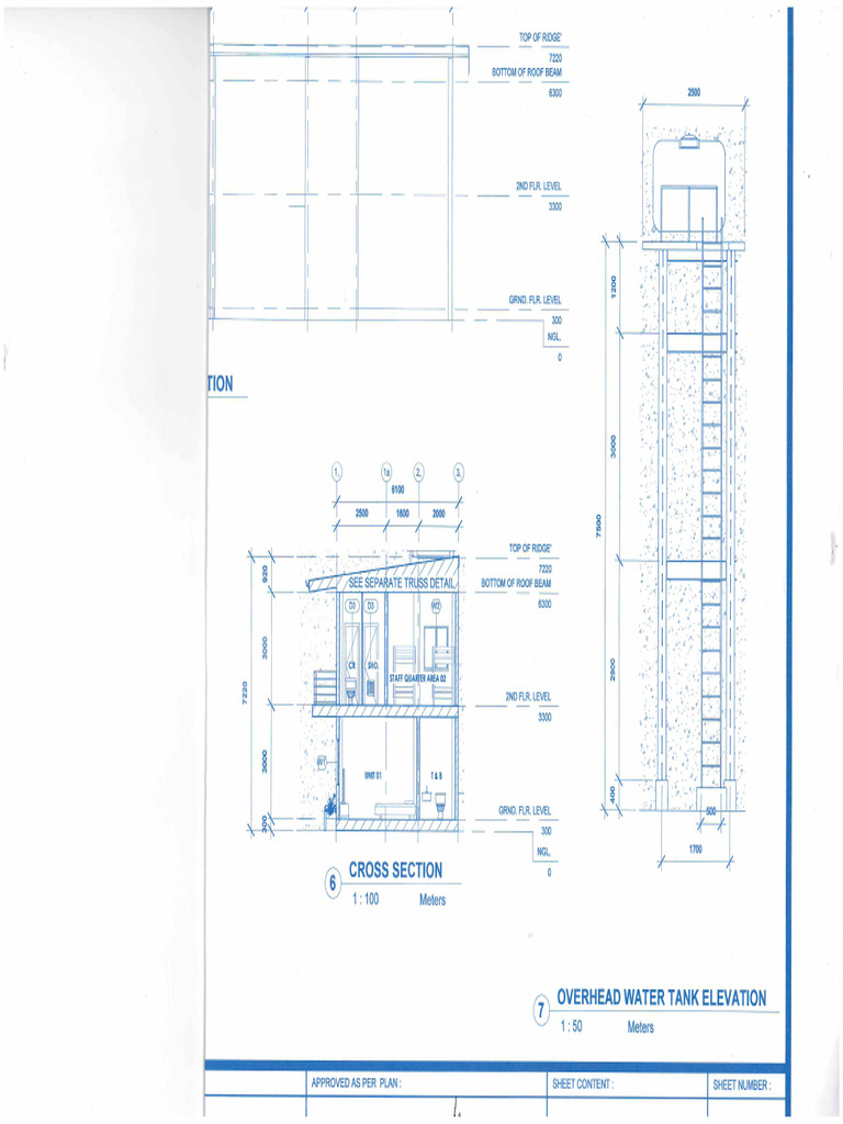 Cross Section, Overhead Tank | PDF