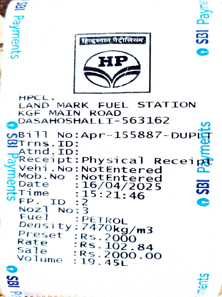 Petrol Bill April 2 | PDF