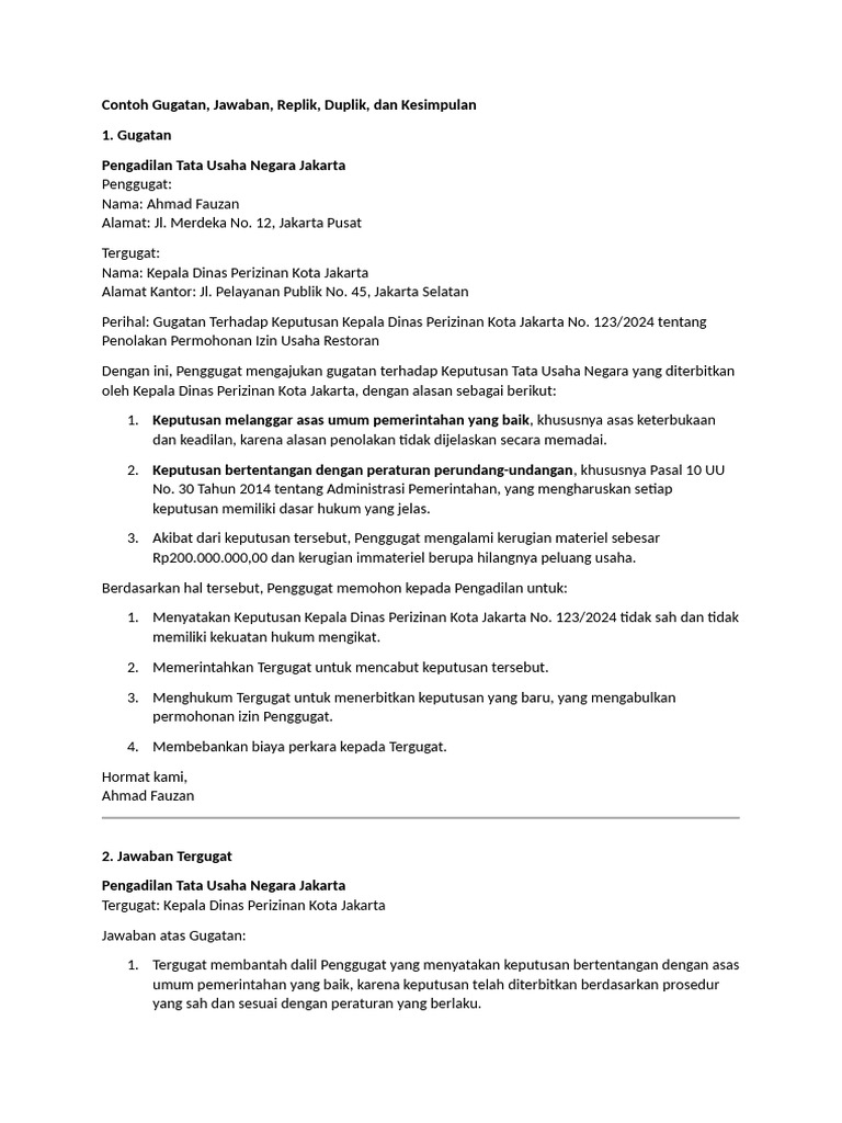Contoh Gugatan | PDF