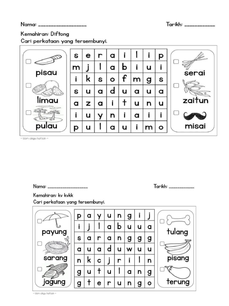Cari Kata THN 2 II | PDF