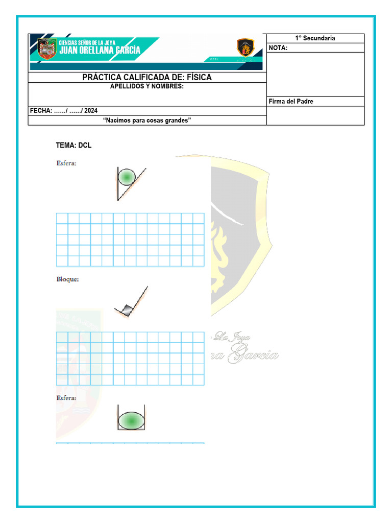Práctica Calificada De: Física: Tema: DCL | PDF