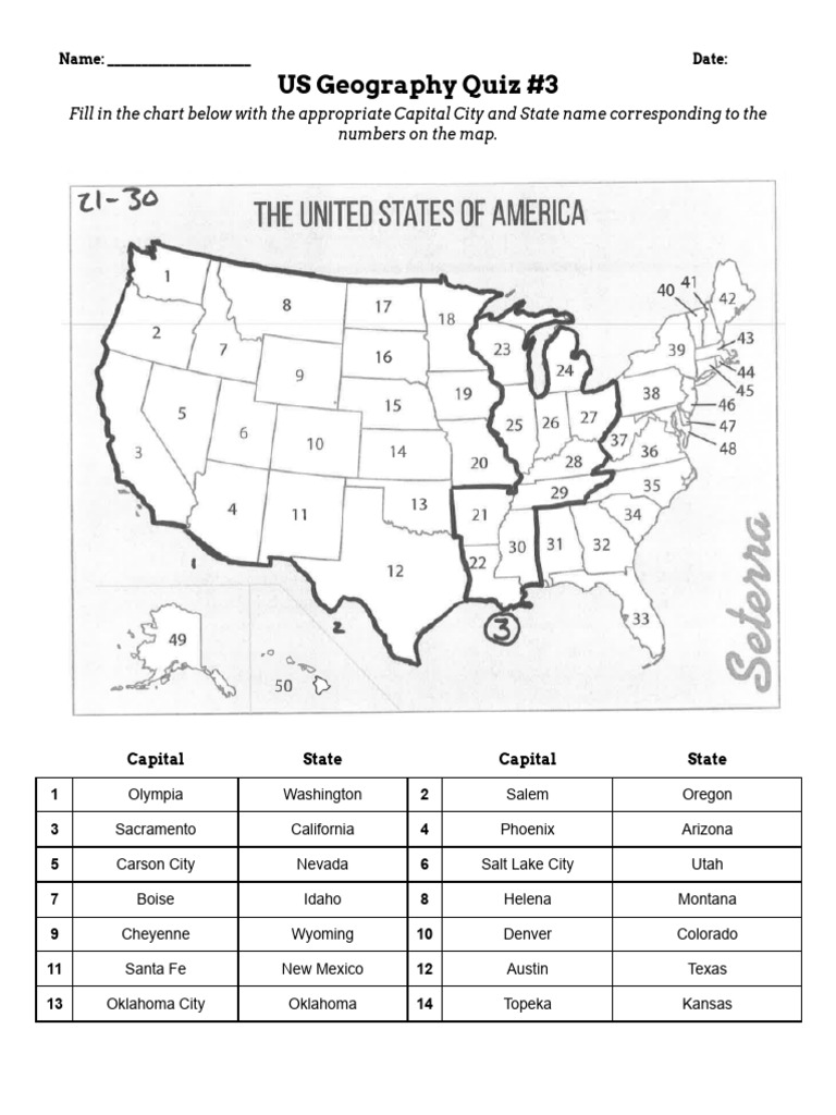 Kami Export - Map Quiz 3 (Key) | PDF