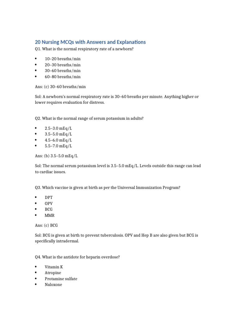 20_Nursing_MCQs_Explained | PDF