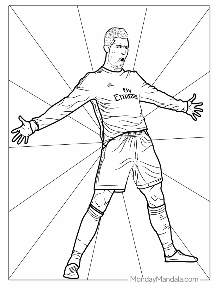 Ronaldo Celebrating After Goal To Color | PDF