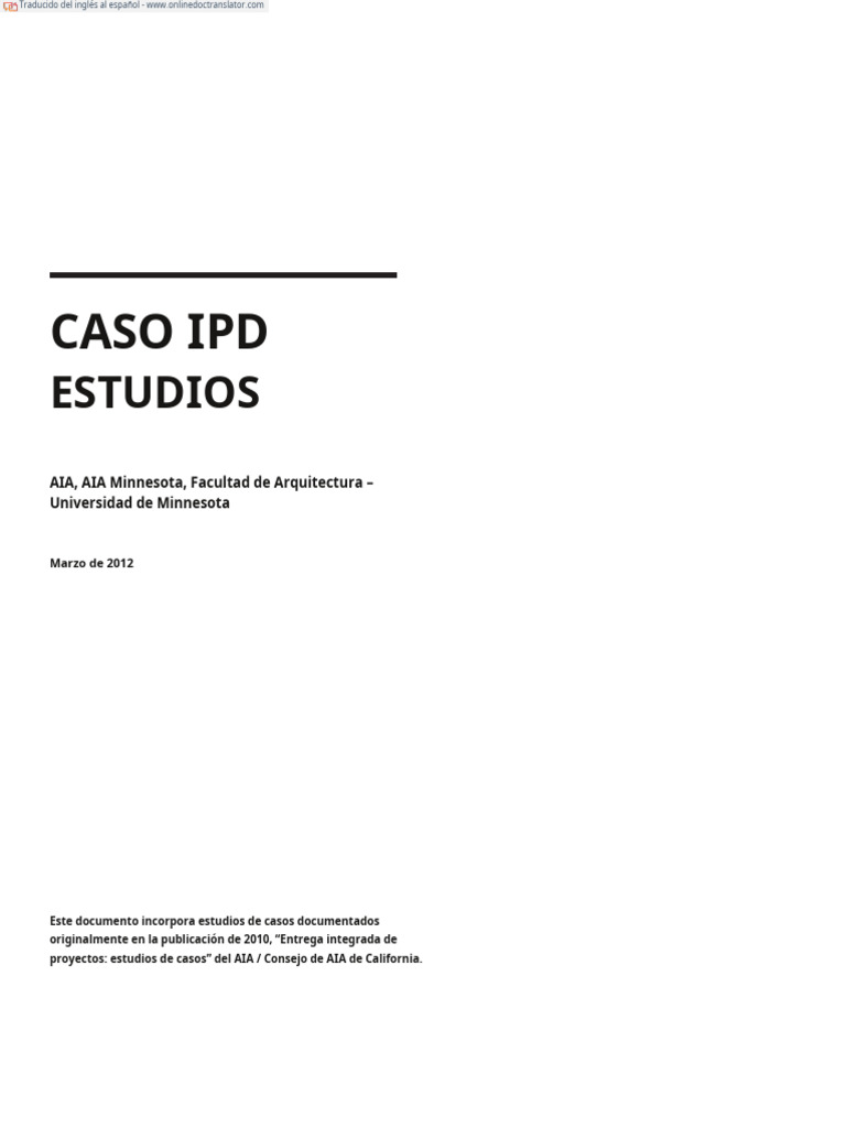 IPD Case Studies VIP.en.Es | PDF | Planificación | Cuestionario