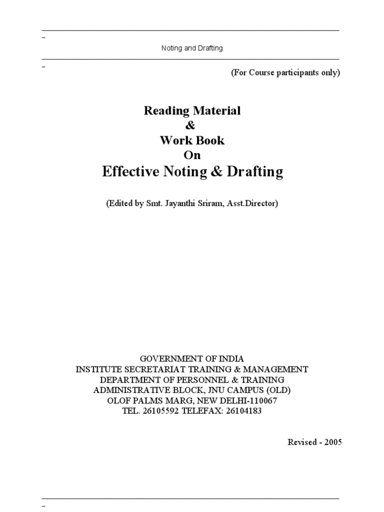 Noting Drafting | PDF | Precedent | Member Of Parliament
