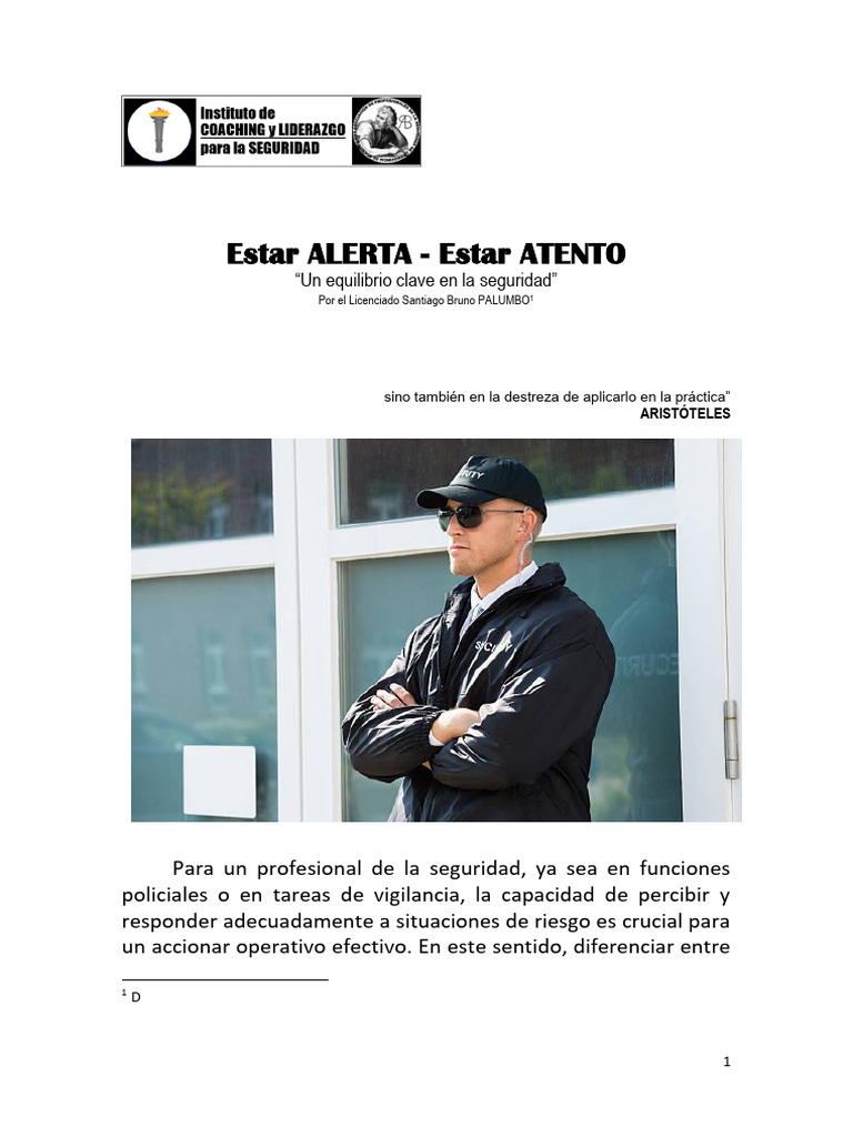Equilibrio entre Alerta y Atención en Seguridad | PDF | Estrés ...