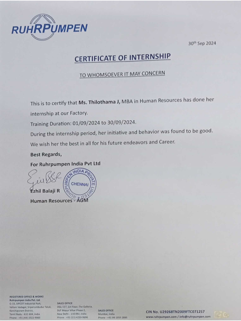 Intern Certificate | PDF