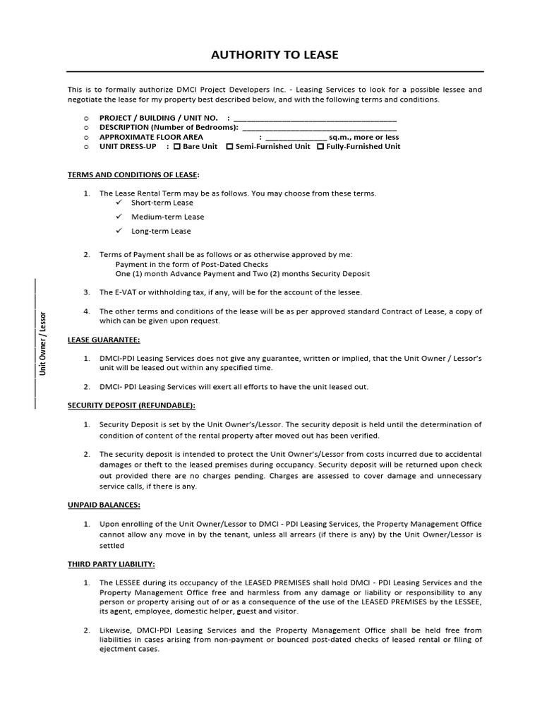 Authority To Lease Atl | PDF | Lease | Natural Resources Law
