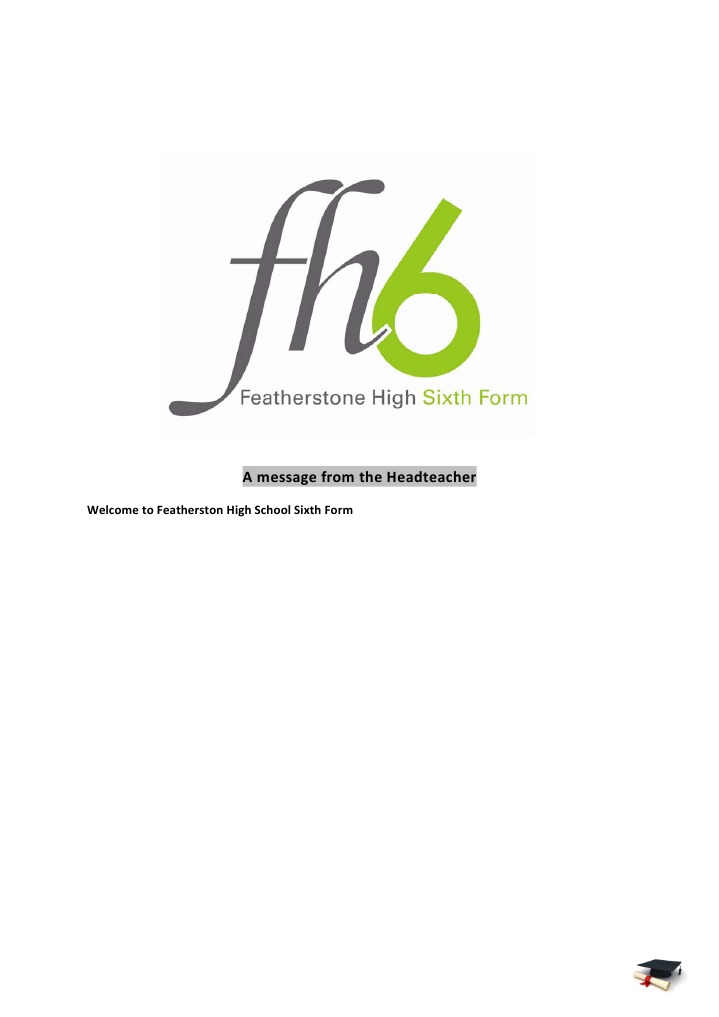 A Message From The Headteacher: Welcome To Featherston High School ...