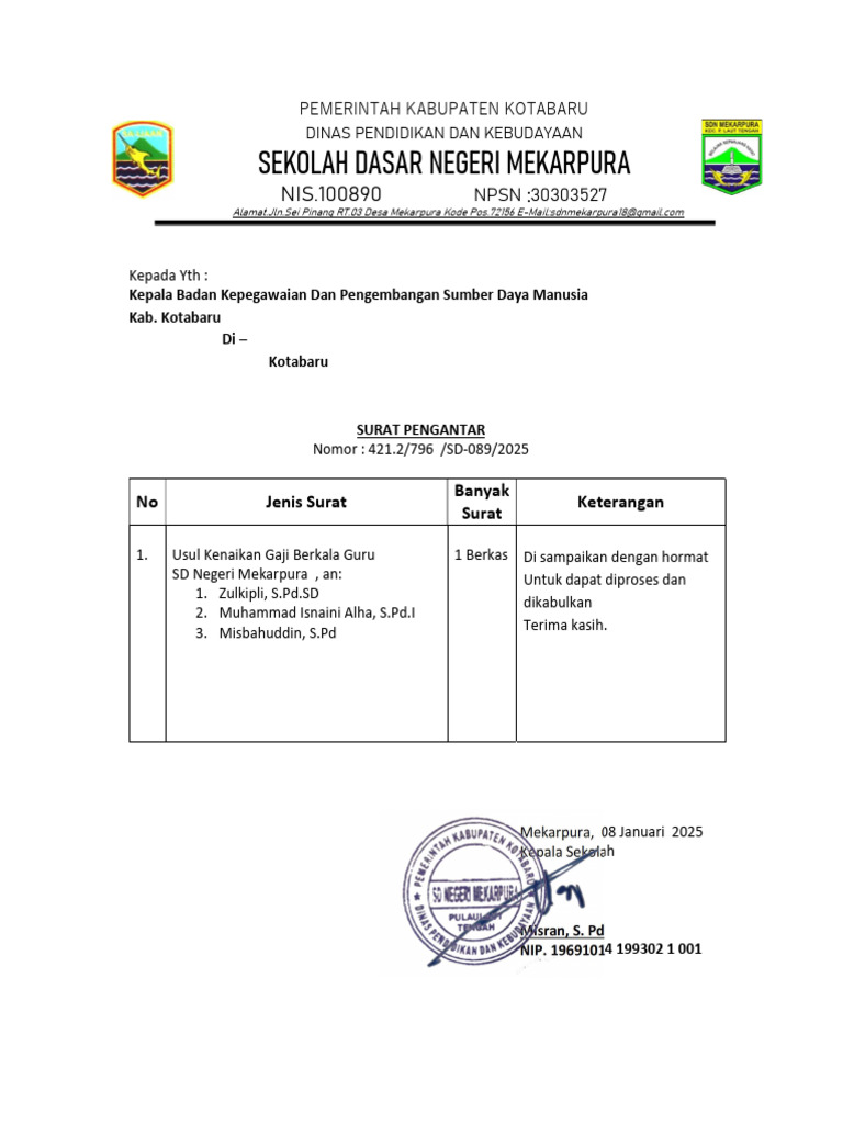 pengantar usul KGB 2025 | PDF