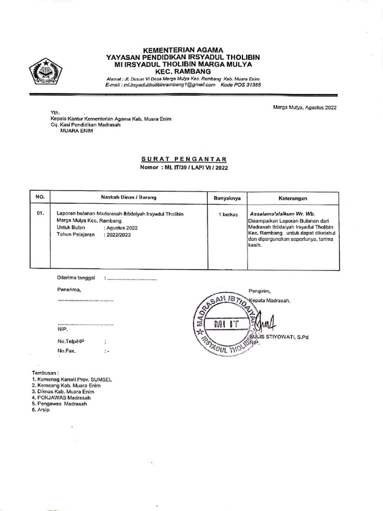 Lap. Bulanan Agustus | PDF