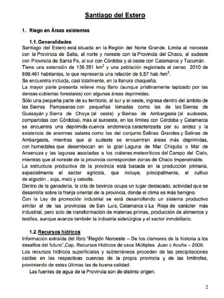 Hidrografía de Sgo Del Estero | PDF