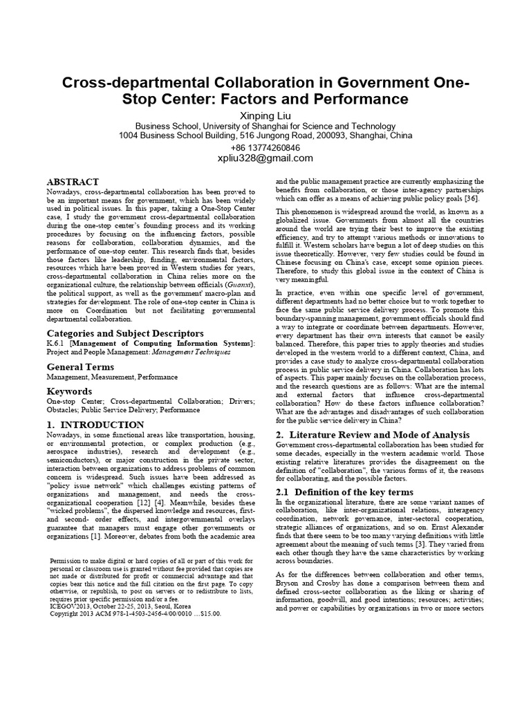 补2-2013-icegov2013_Xinping-LIU | PDF | Collaboration | Leadership