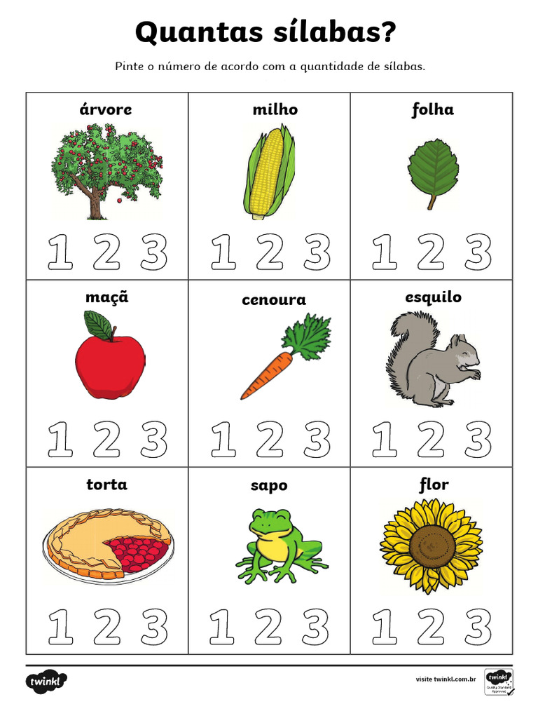 Br p 1674857584 Quantas Silabas Atividade de Alfabetizacao Ver 1 | PDF