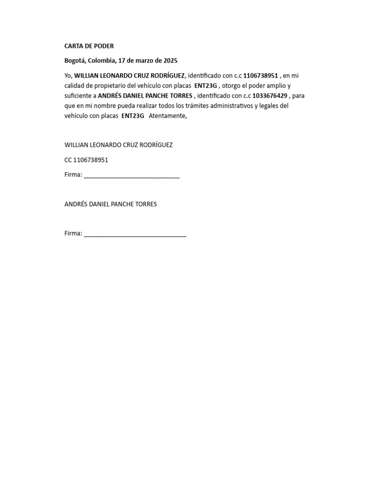 Carta de Poder | PDF